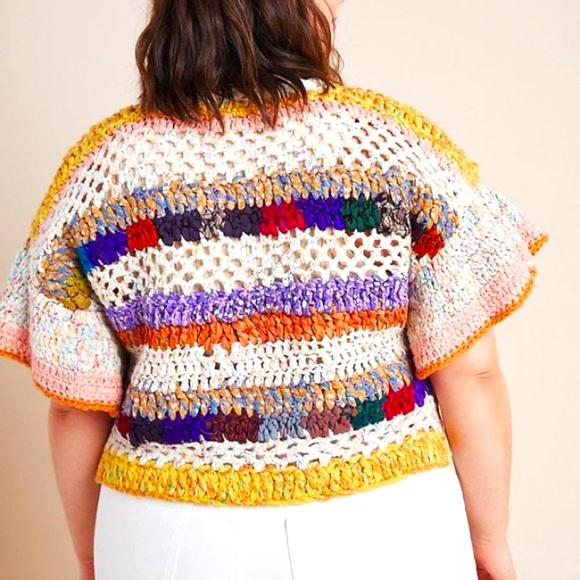 Anthropologie | Jackets & Coats | Anthropologie Hand Crochet Mia ...